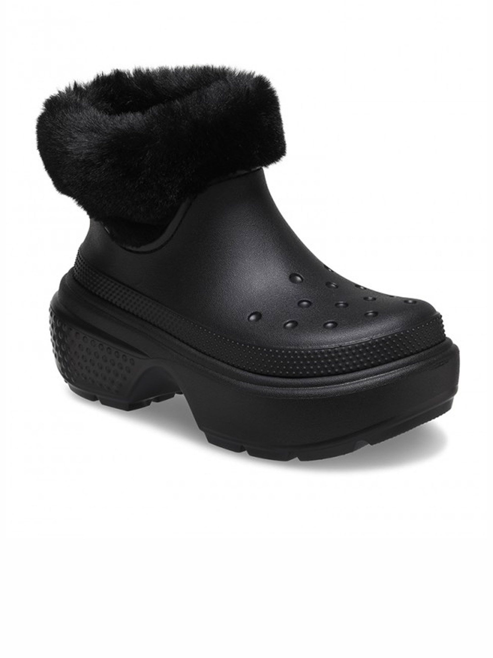 Crocs Womens Black Stomp Lined Boot | Designerwear
