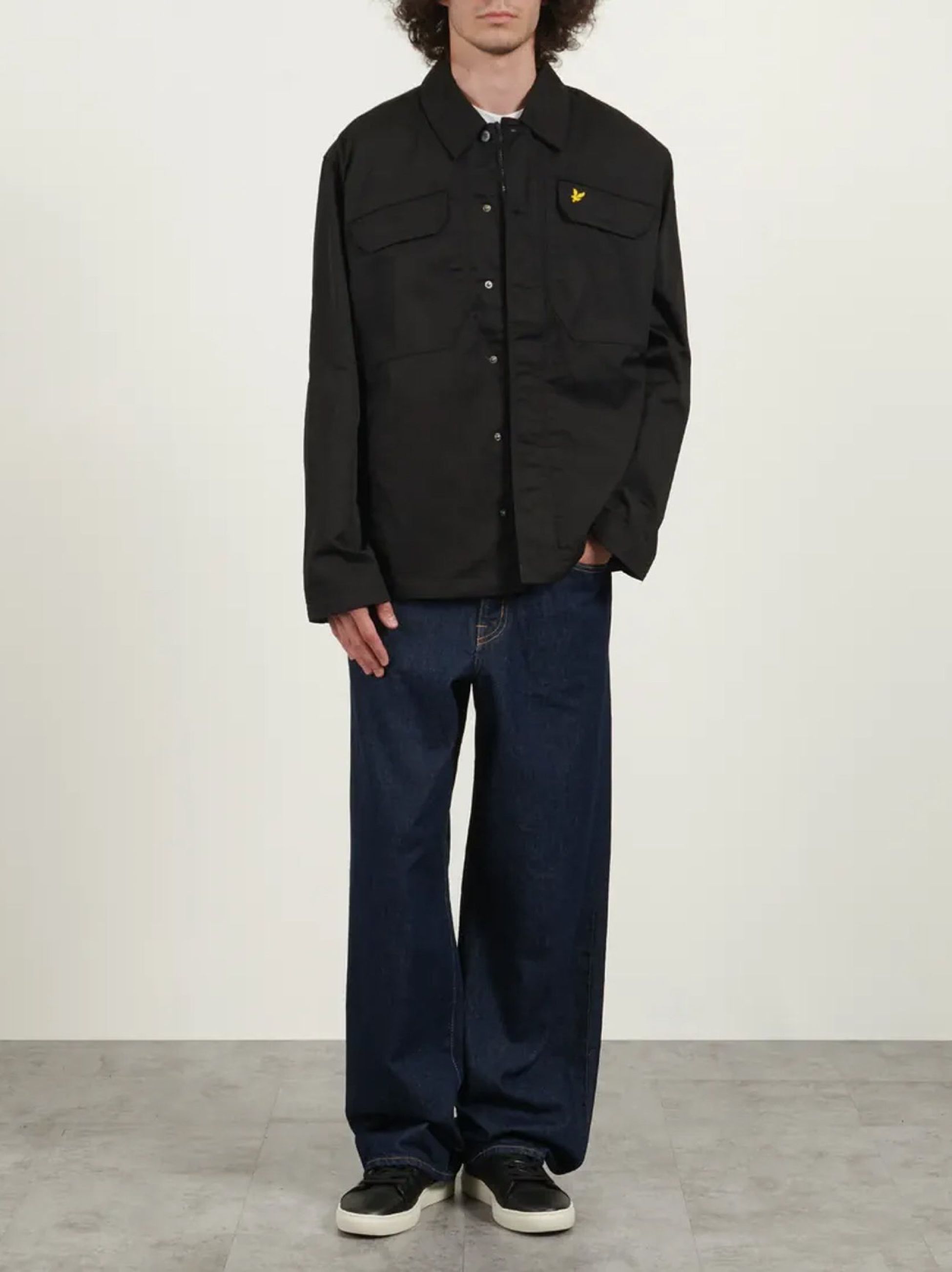 Lyle and Scott Mens Jet Black Multi Pocket Overshirt | Designerwear