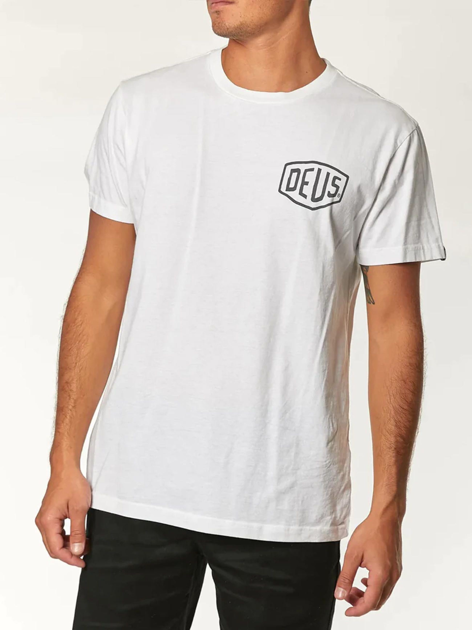 Deus Ex Machina Mens White Venice Address T-Shirt | Designerwear