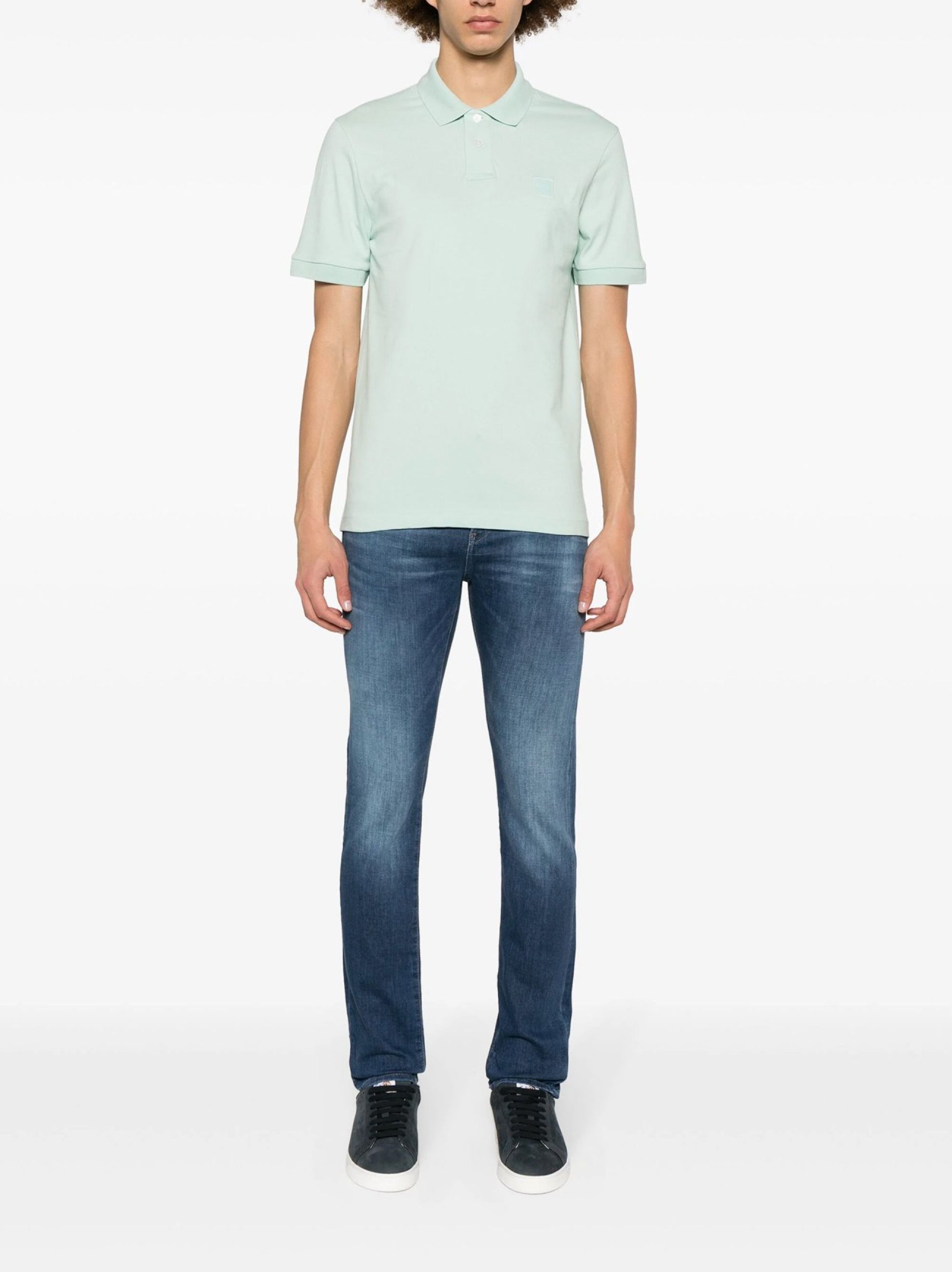 BOSS Mens Turquoise Aqua Passenger Polo Shirt | Designerwear