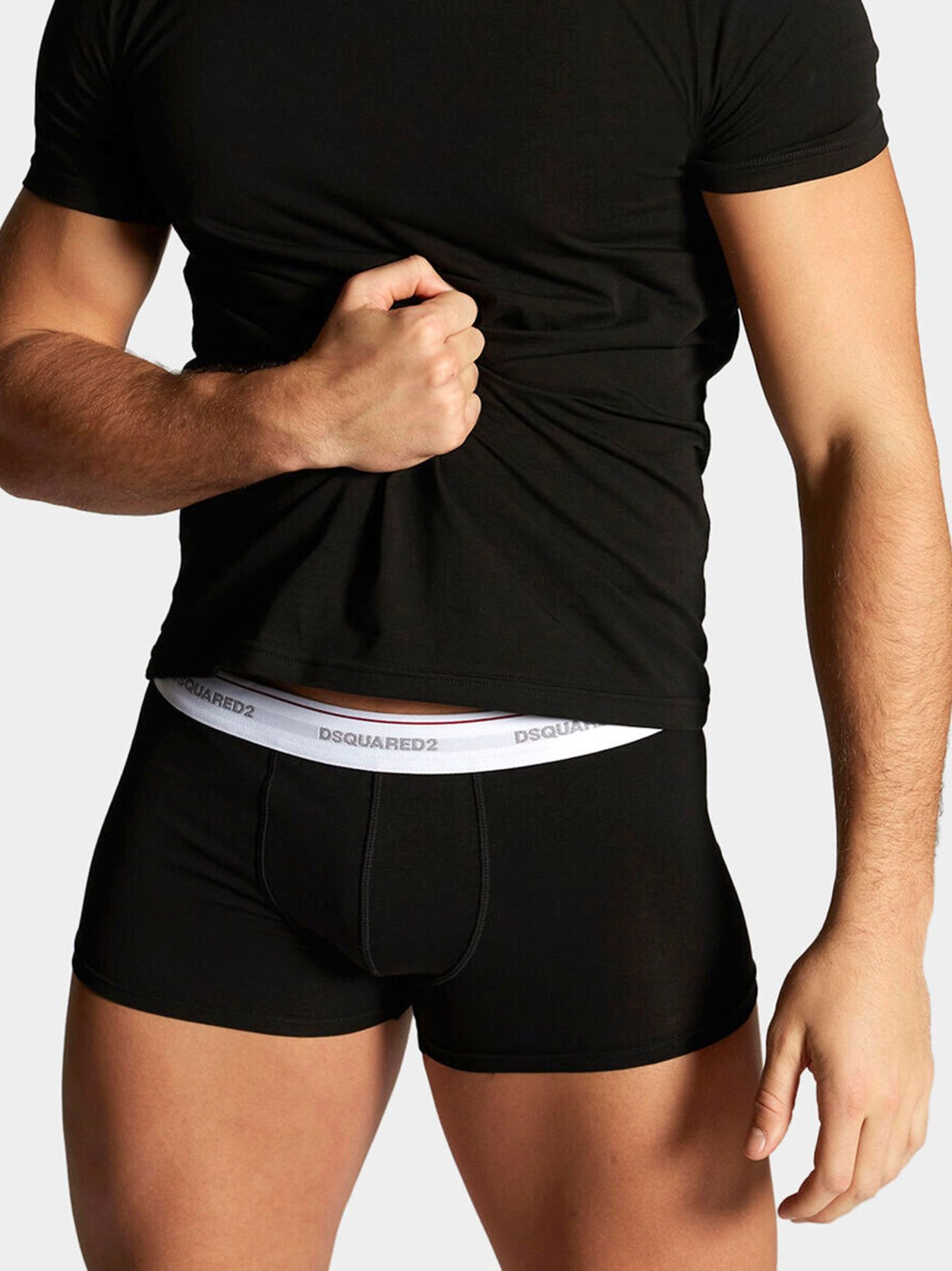 DSQUARED2 Mens Black 3-Pack Logo Boxer Trunk | Designerwear