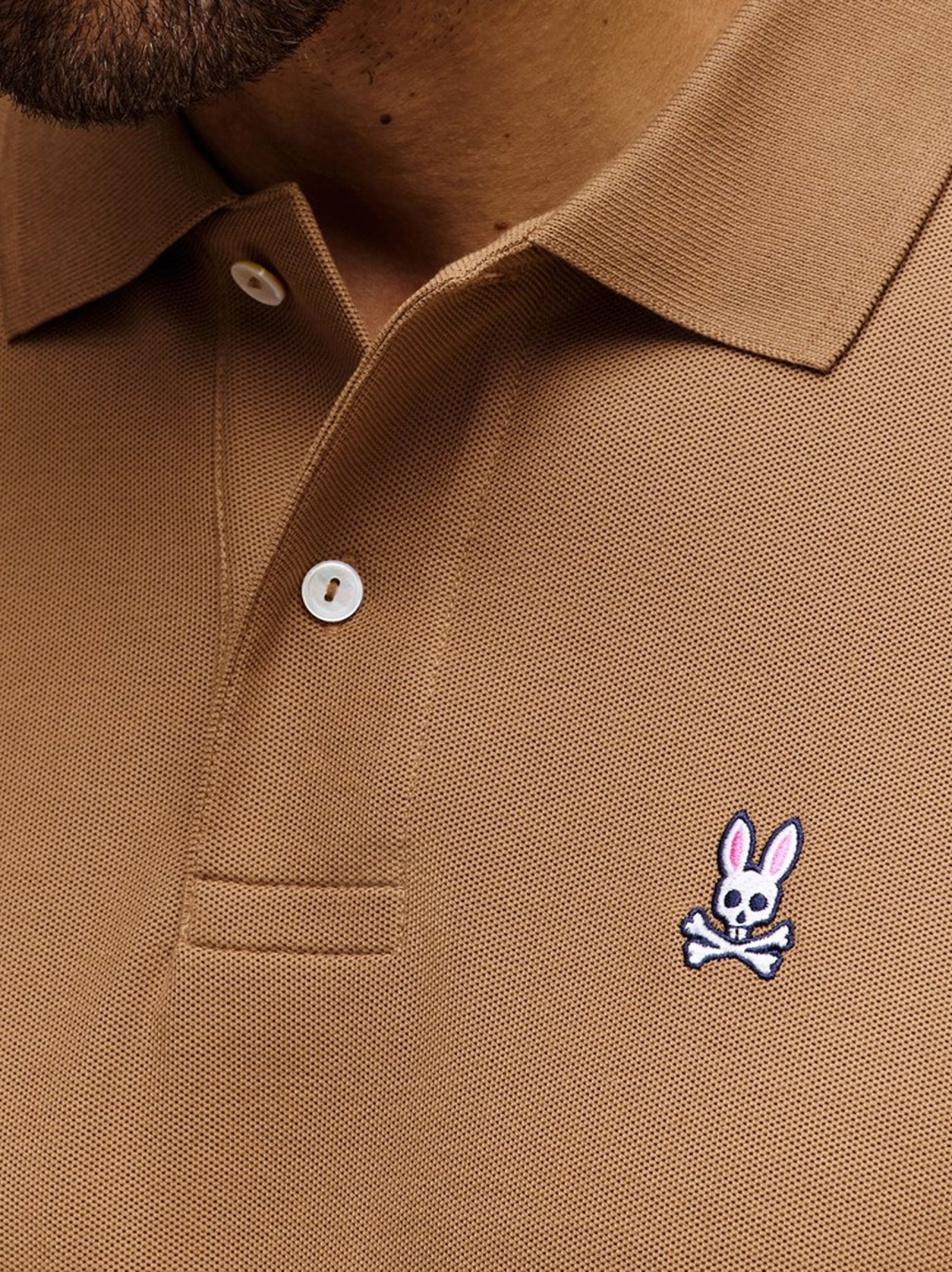 Psycho Bunny Mens Toasted Coconut Classic Pique Polo Shirt | Designerwear