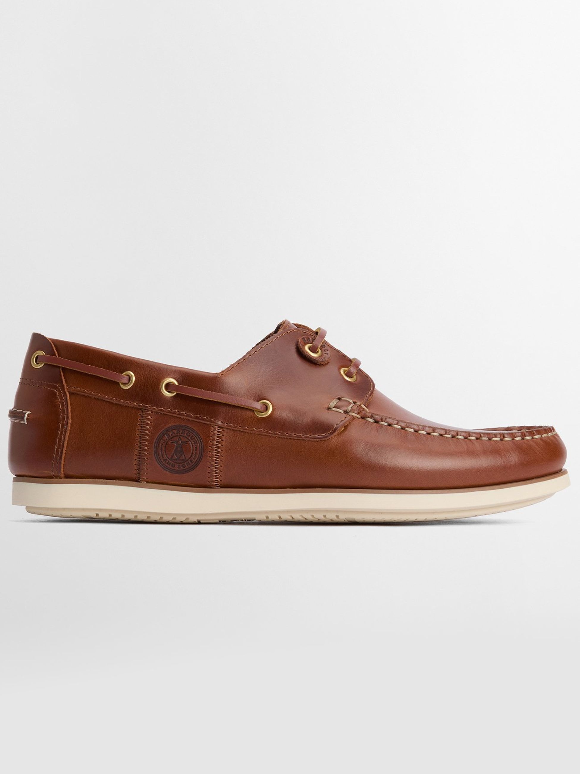 Barbour Mens Cognac Wake Boat Shoe | Designerwear