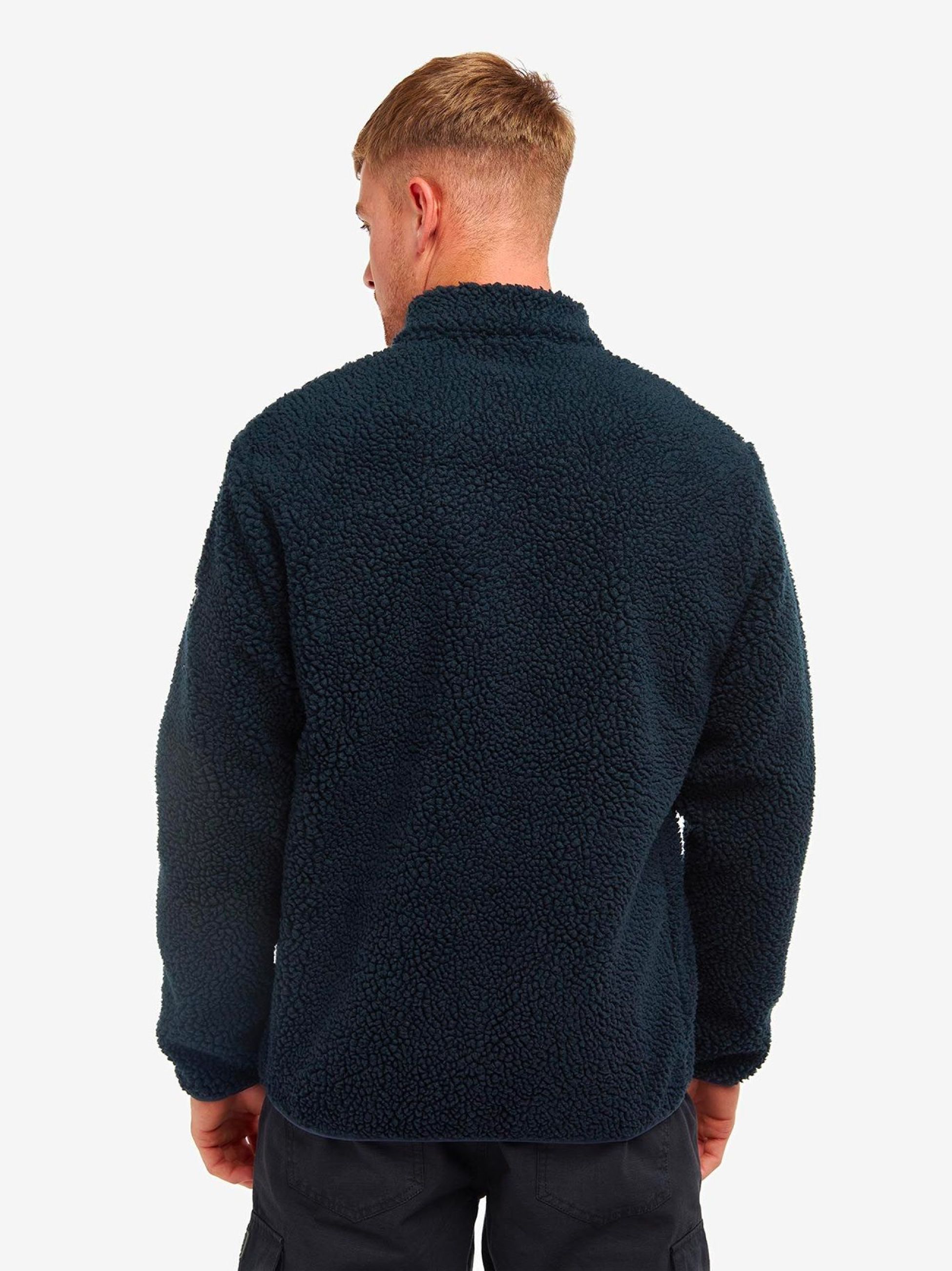 Barbour International Navy Berber Fleece Zip Up | Designerwear | Hassle ...