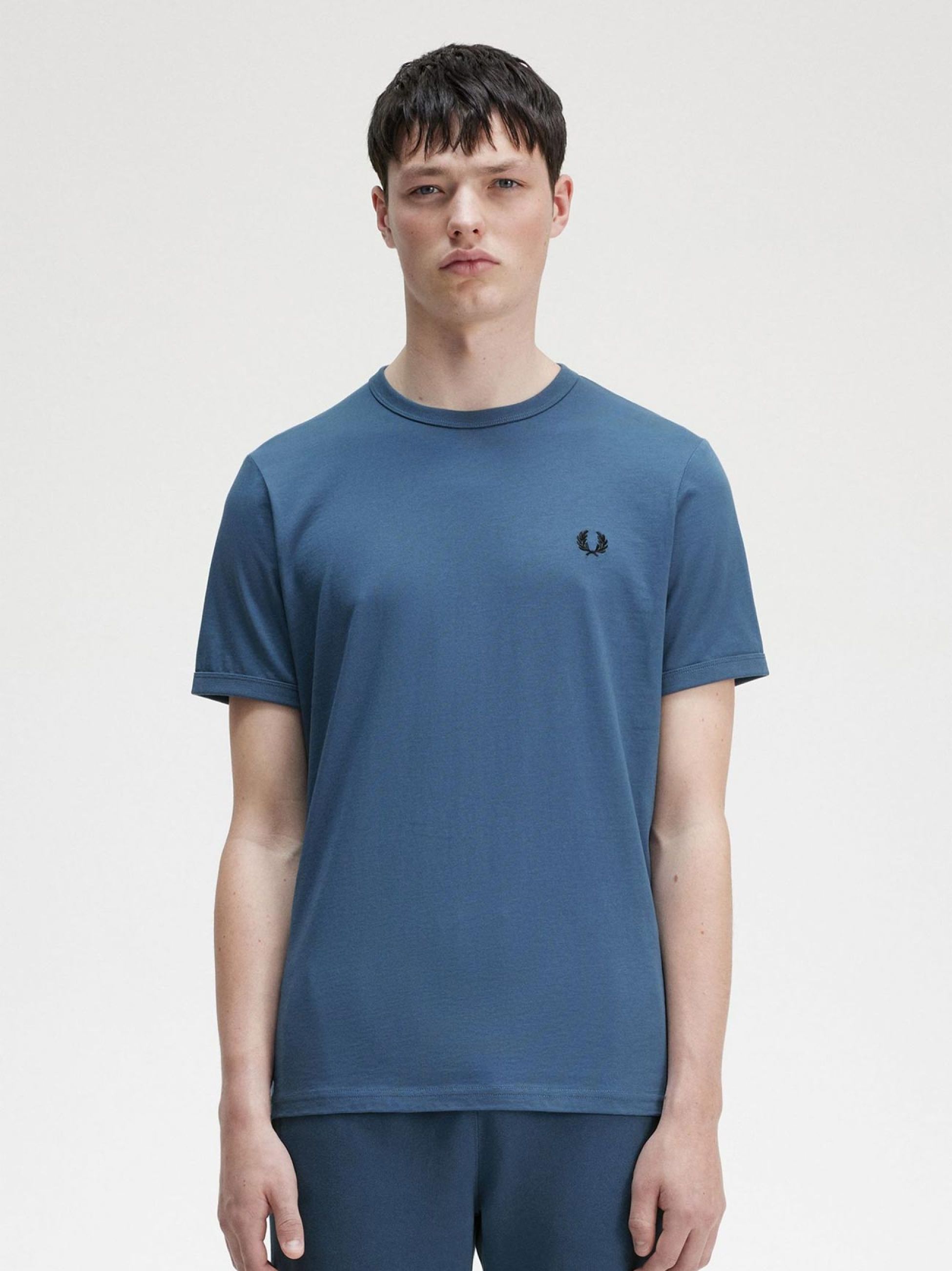 Fred Perry Mens Midnight Blue Ringer T-Shirt | Designerwear