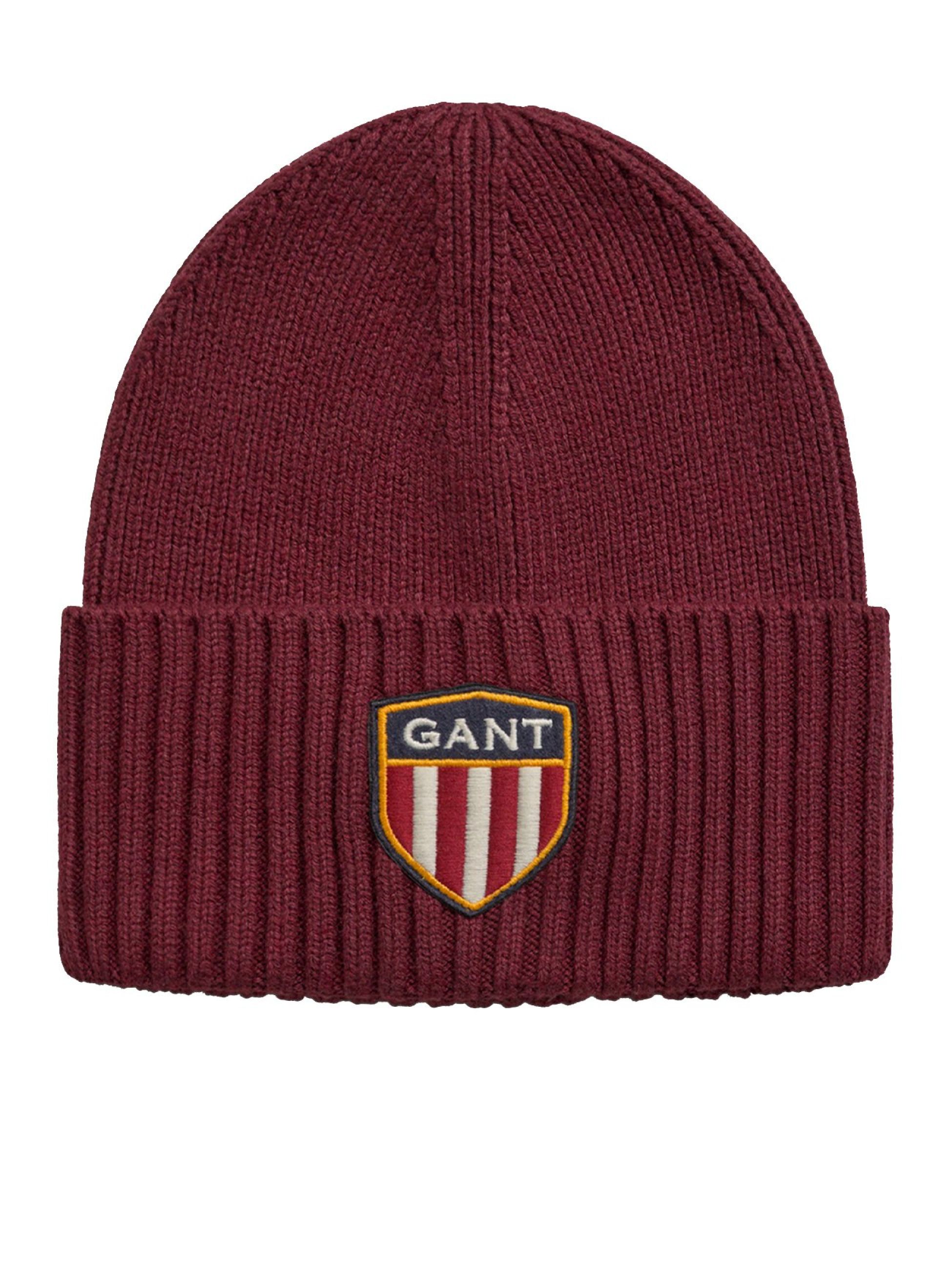 GANT Red Shadow Banner Shield Beanie | Designerwear | Buy Now Pay Later ...