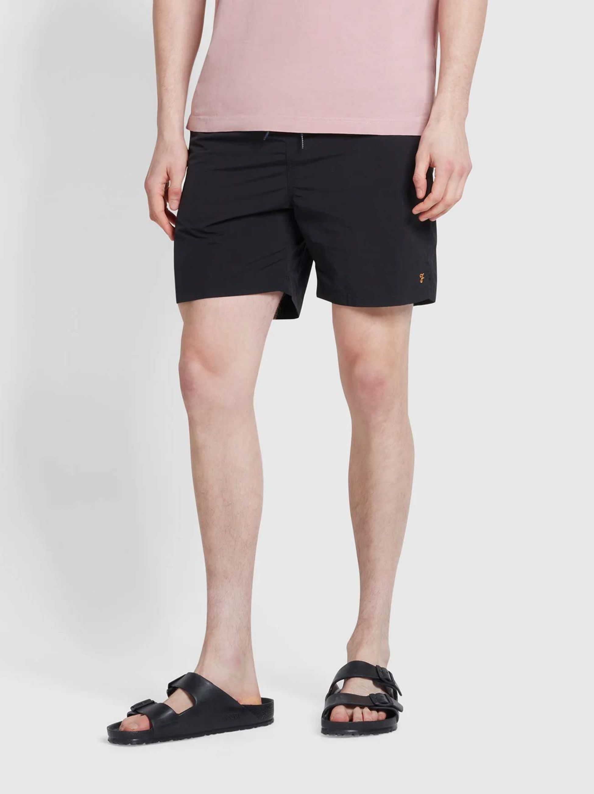 Farah Mens Black Colbert Plain Swim Short | Designerwear