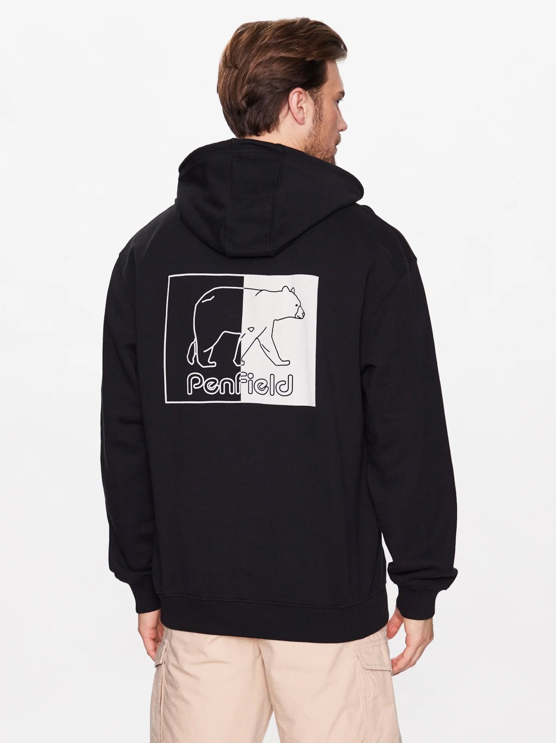 Penfield Mens Black Inverted Bear Hoodie | Designerwear | Hassle Free ...