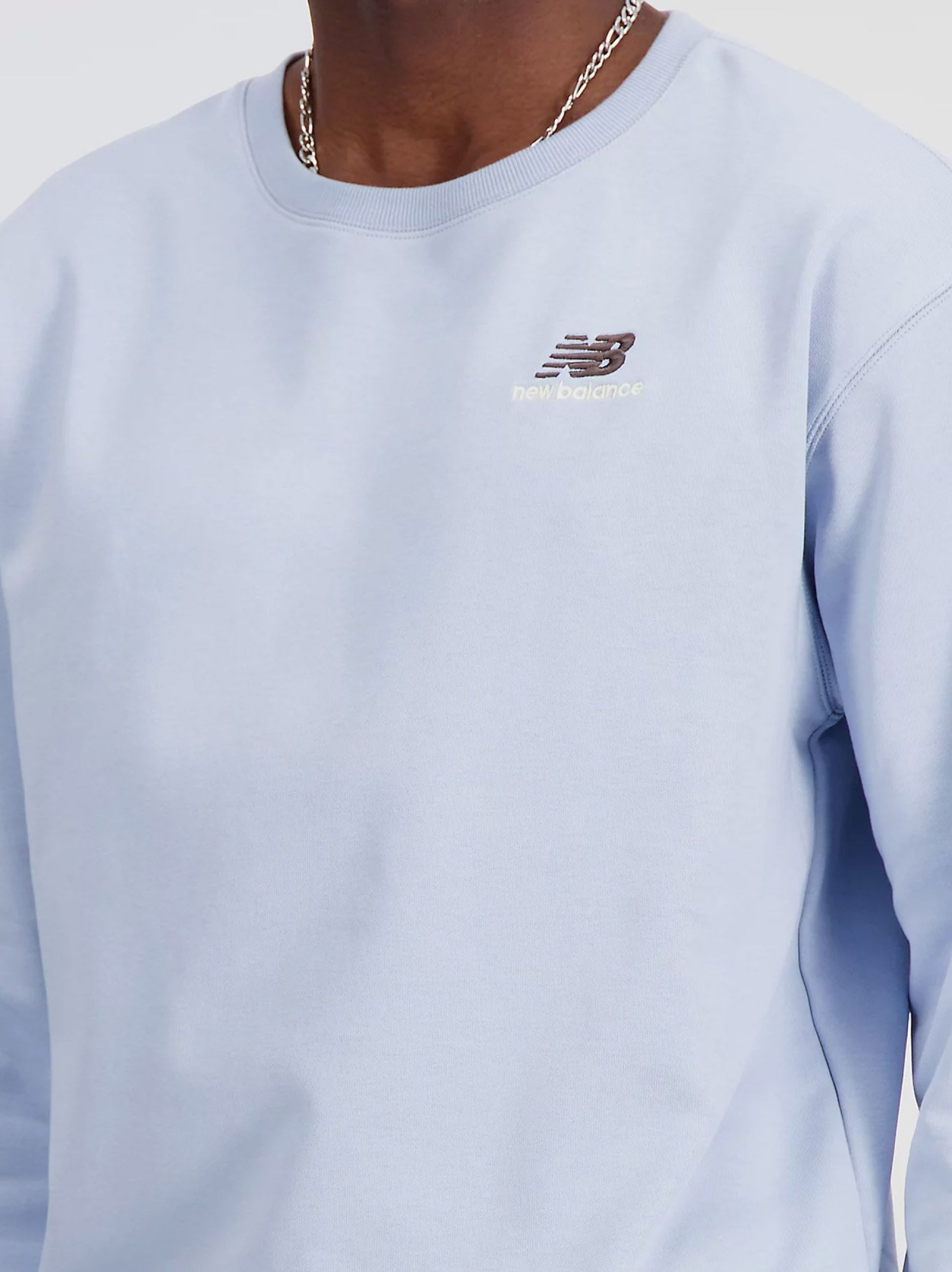New Balance Mens Light Arctic Grey Uni-ssentials Crew Neck Sweatshirt ...