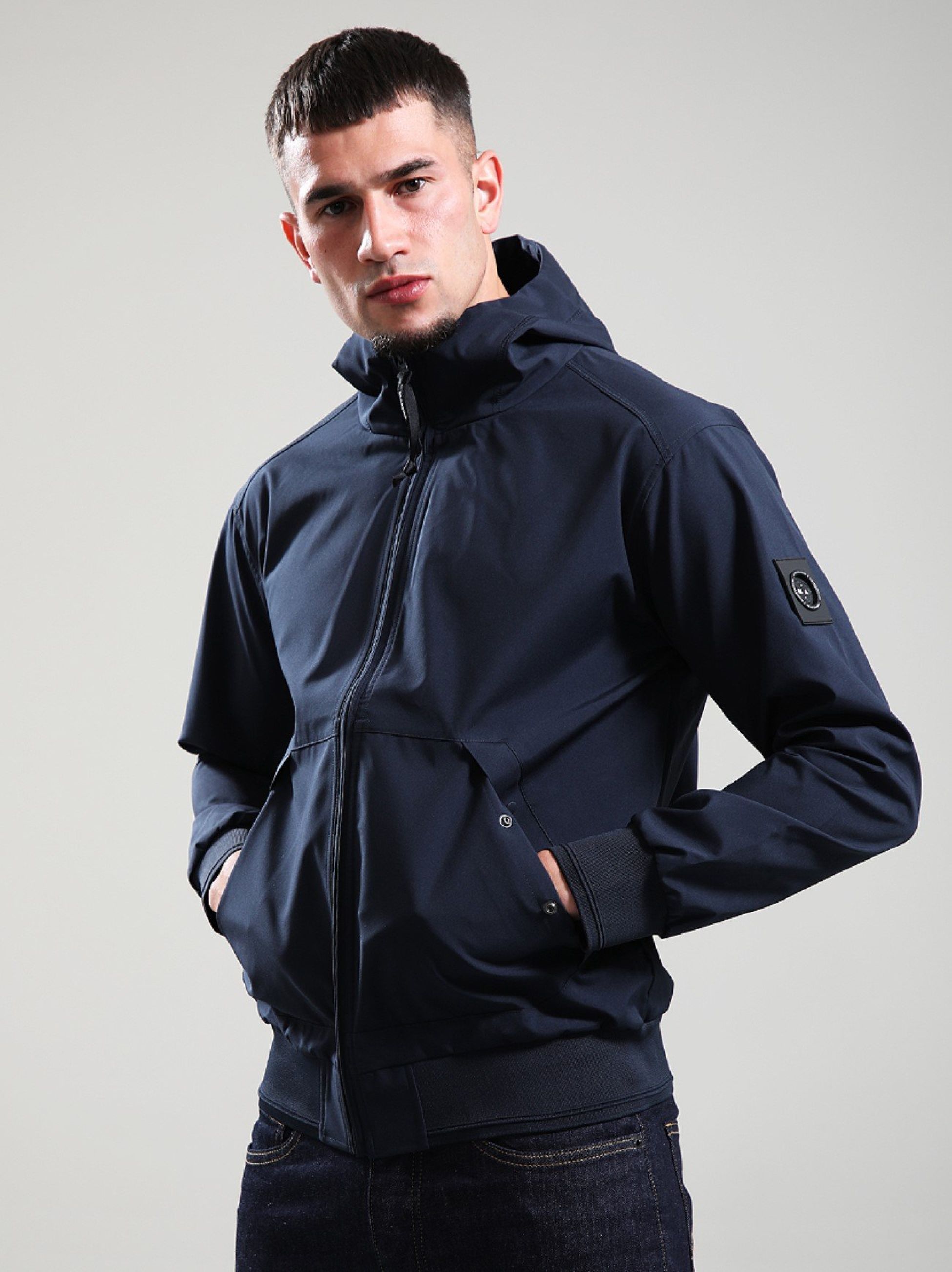 Marshall Artist Mens Navy Meldon Liteshell Jacket | Designerwear
