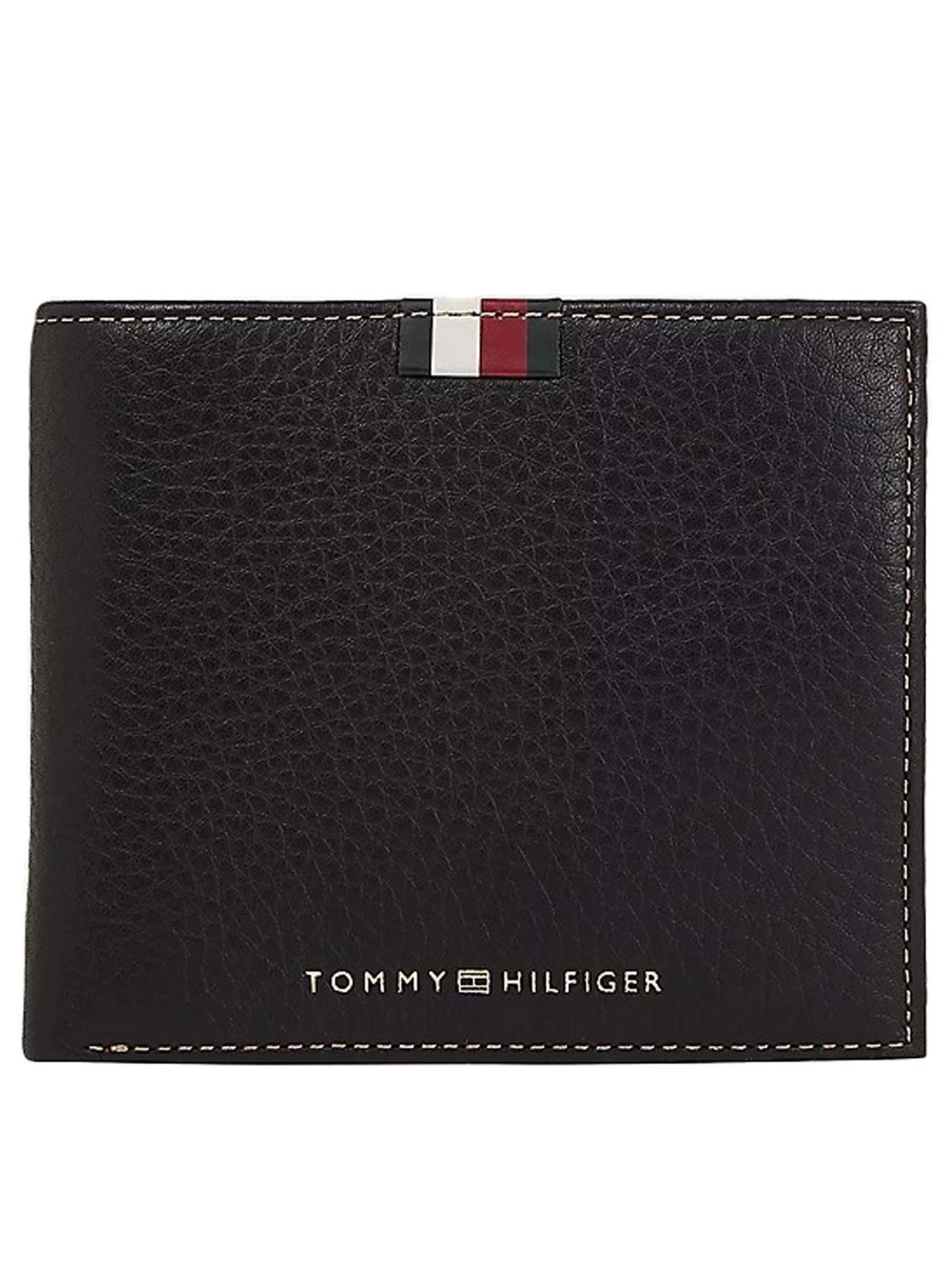 Tommy Hilfiger Mens Black TH Corporation Mini Credit Card Wallet ...