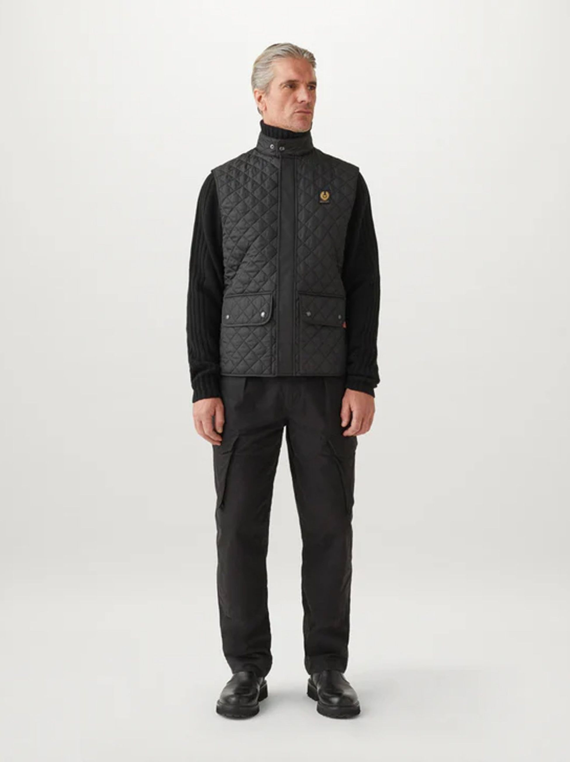 Belstaff Mens Black Icon Gilet | Designerwear
