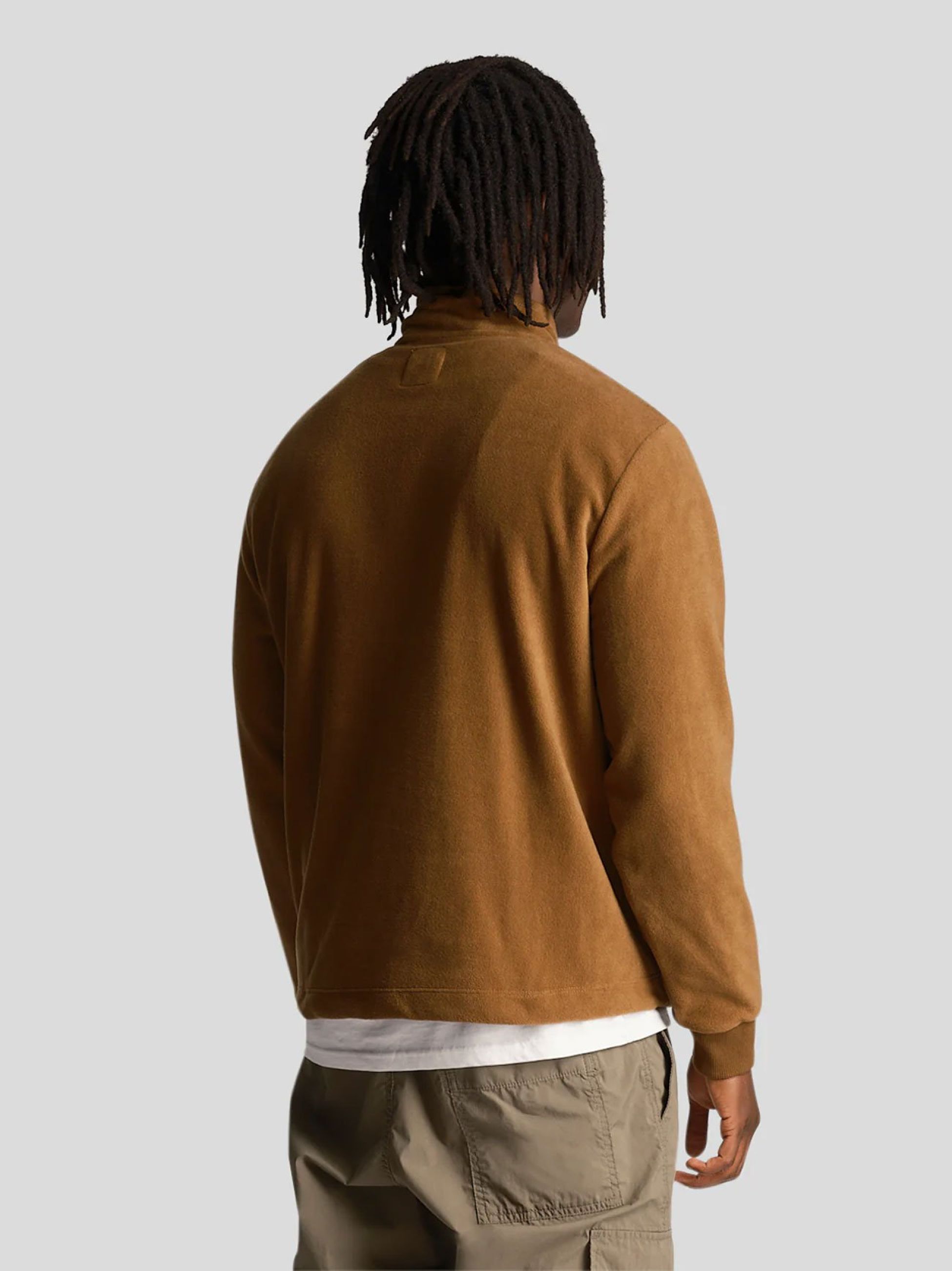 Lyle and Scott Mens Camel Bronze Fleece Quarter Zip Sweatshirt ...