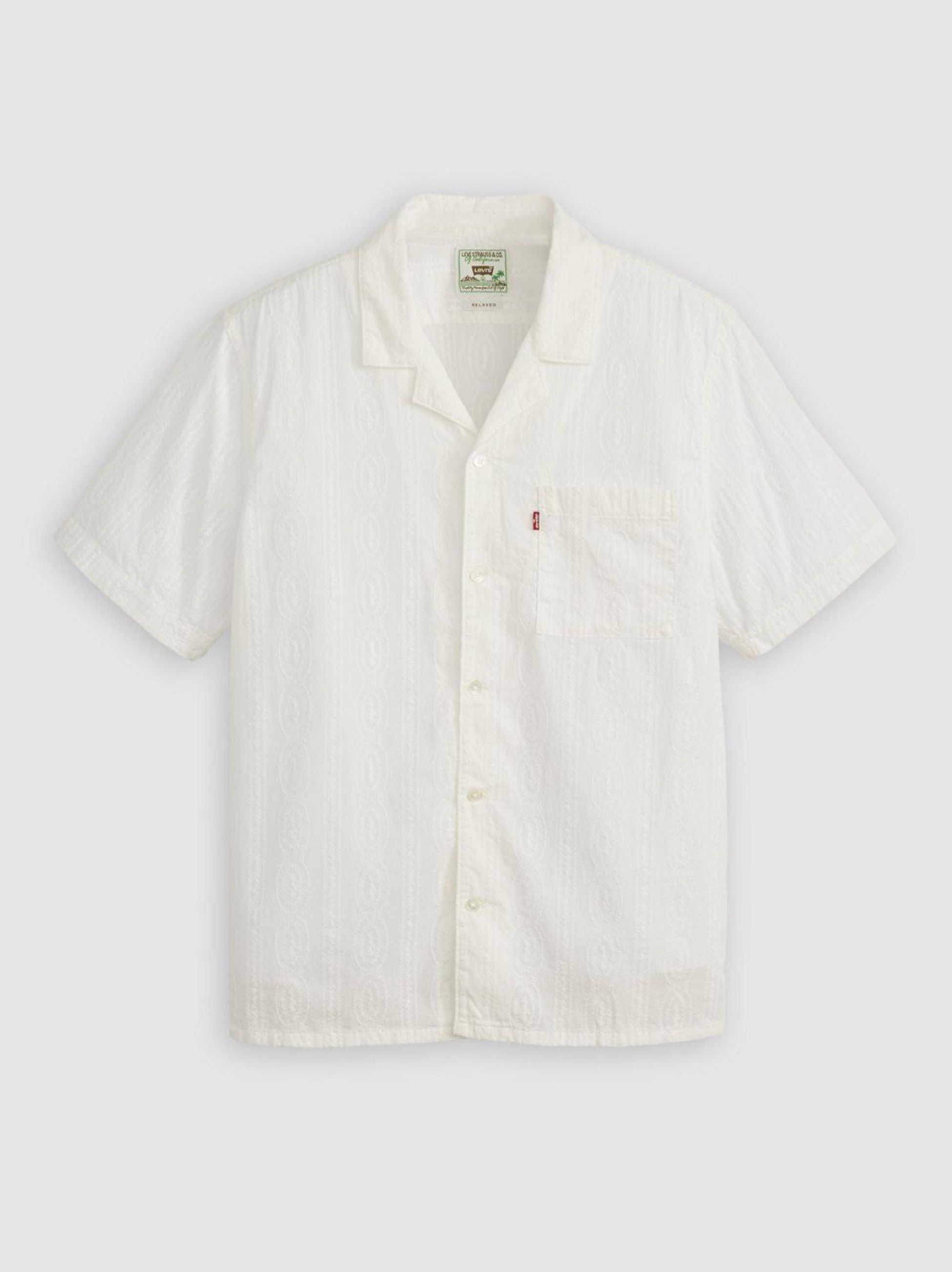 Levi's Mens Ember Detail Stripe V3 Bright White The Sunset Camp Shirt ...