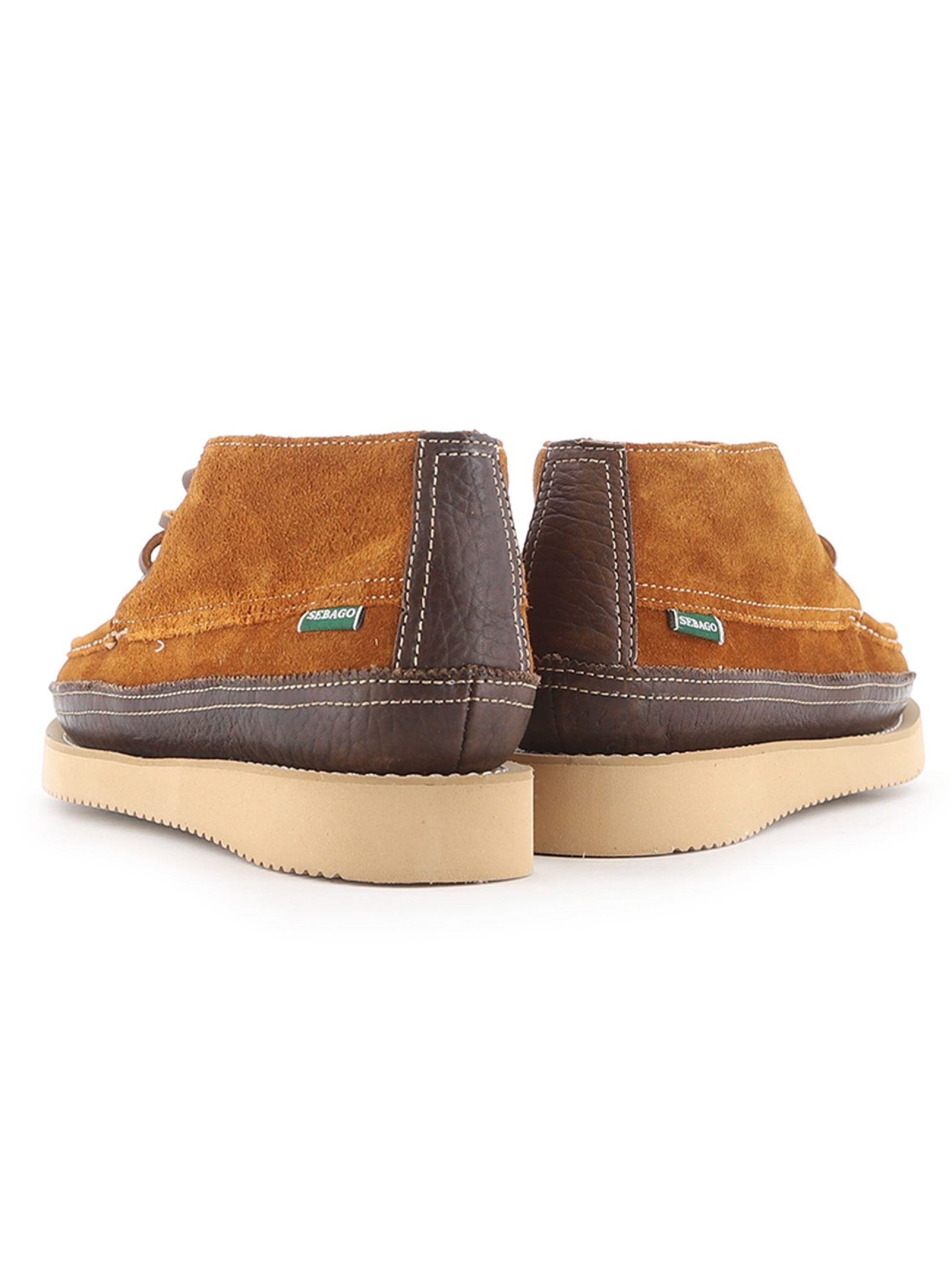 Sebago Cognac Dark Brown Miwak Suede Canoe Moc Tumbled Boots ...