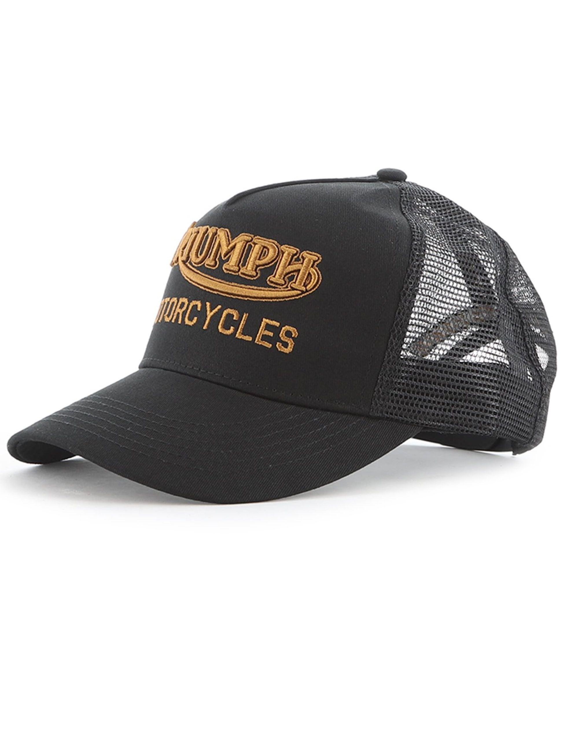 Triumph Mens Black Gold Oil Trucker Embroidered Motorcycles Cap ...