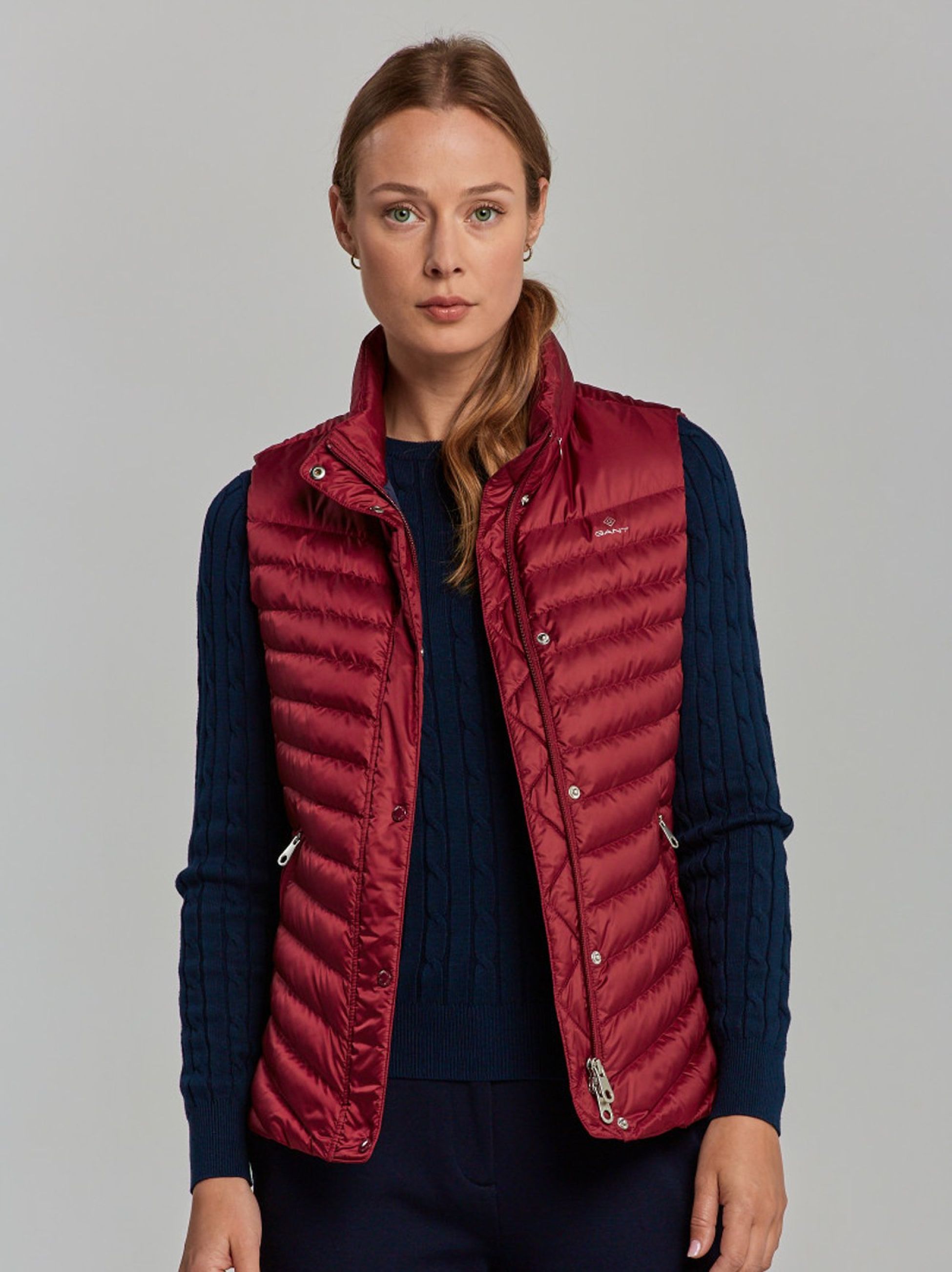 GANT Womens Plumped Red Light Down Gilet | Designerwear
