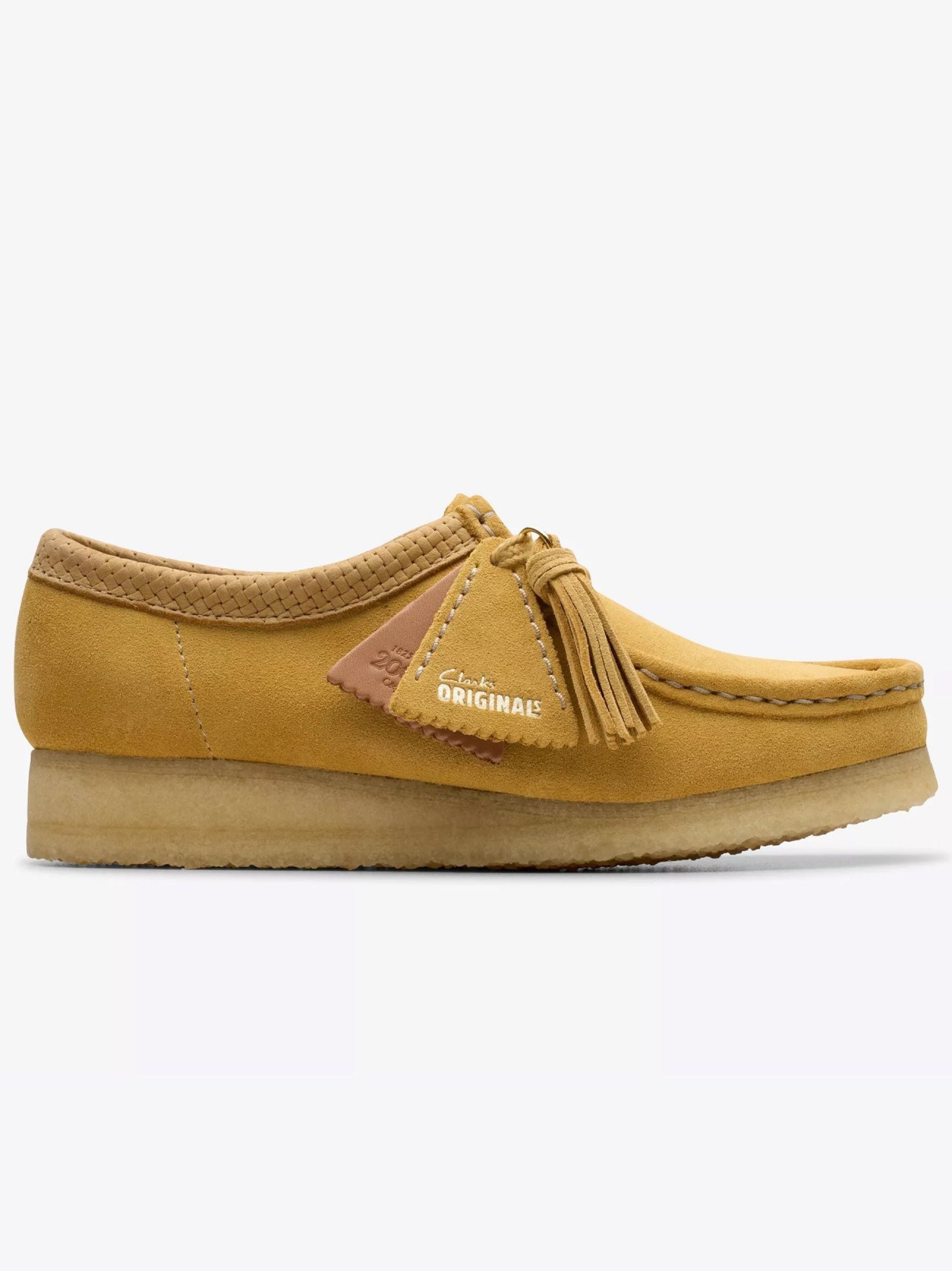 Clarks Originals Womens Golden Tan Suede Wallabee Shoe | Designerwear