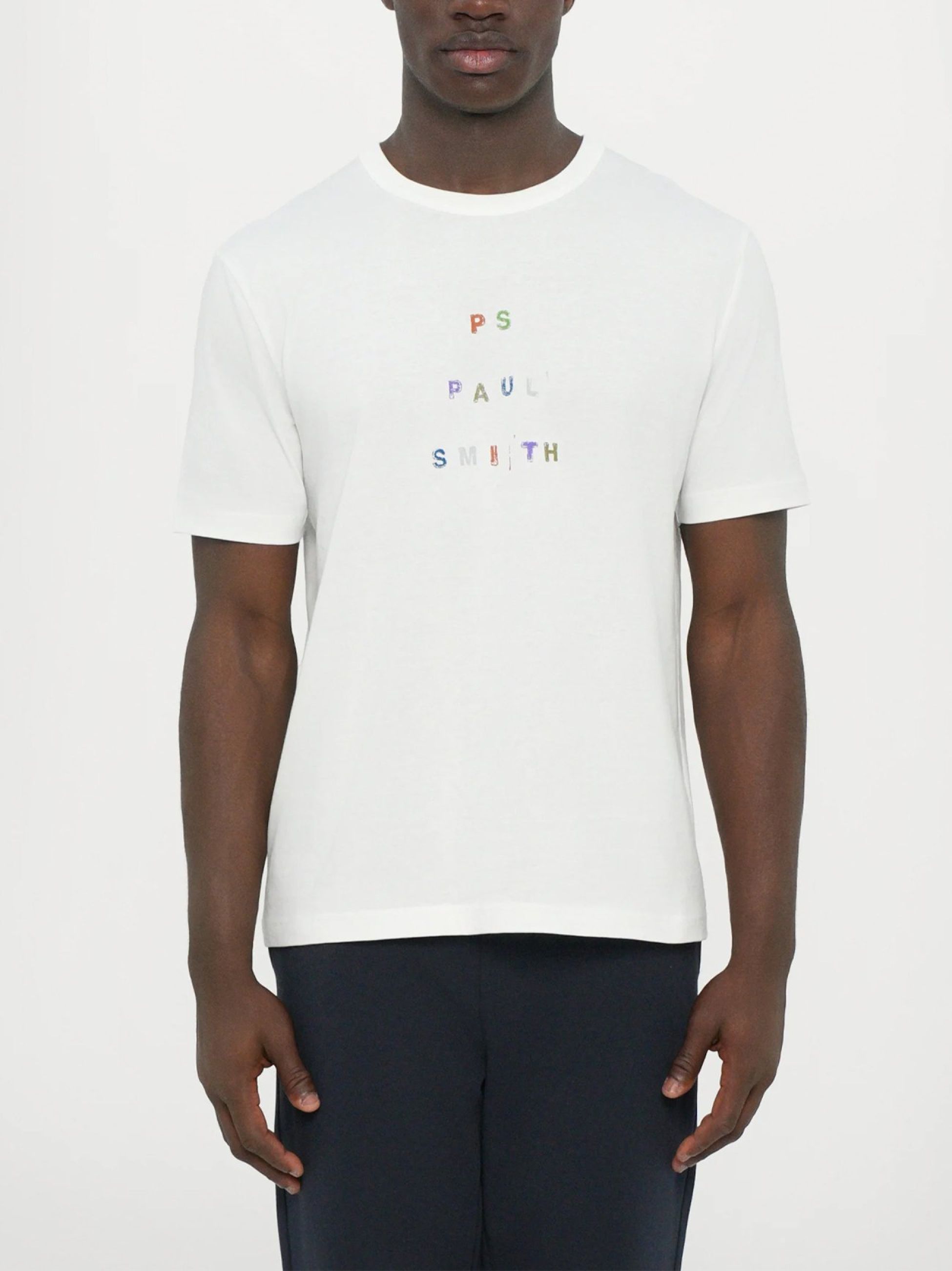 Paul Smith Mens White Casual Fit PS Logo T-Shirt | Designerwear