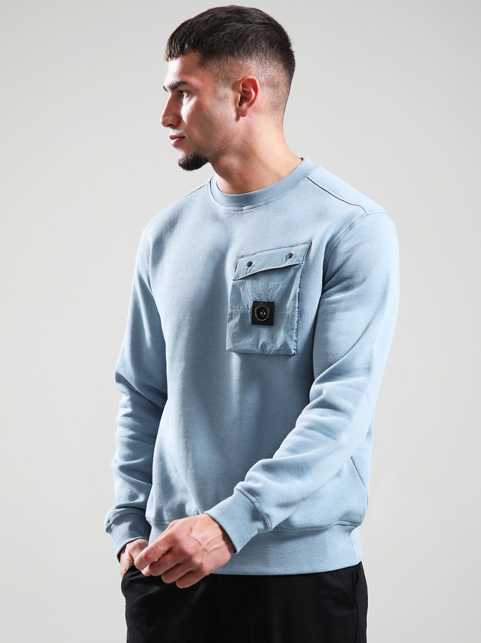 Marshall Artist Mens Steel Blue Proccera Crew Neck Sweatshirt ...