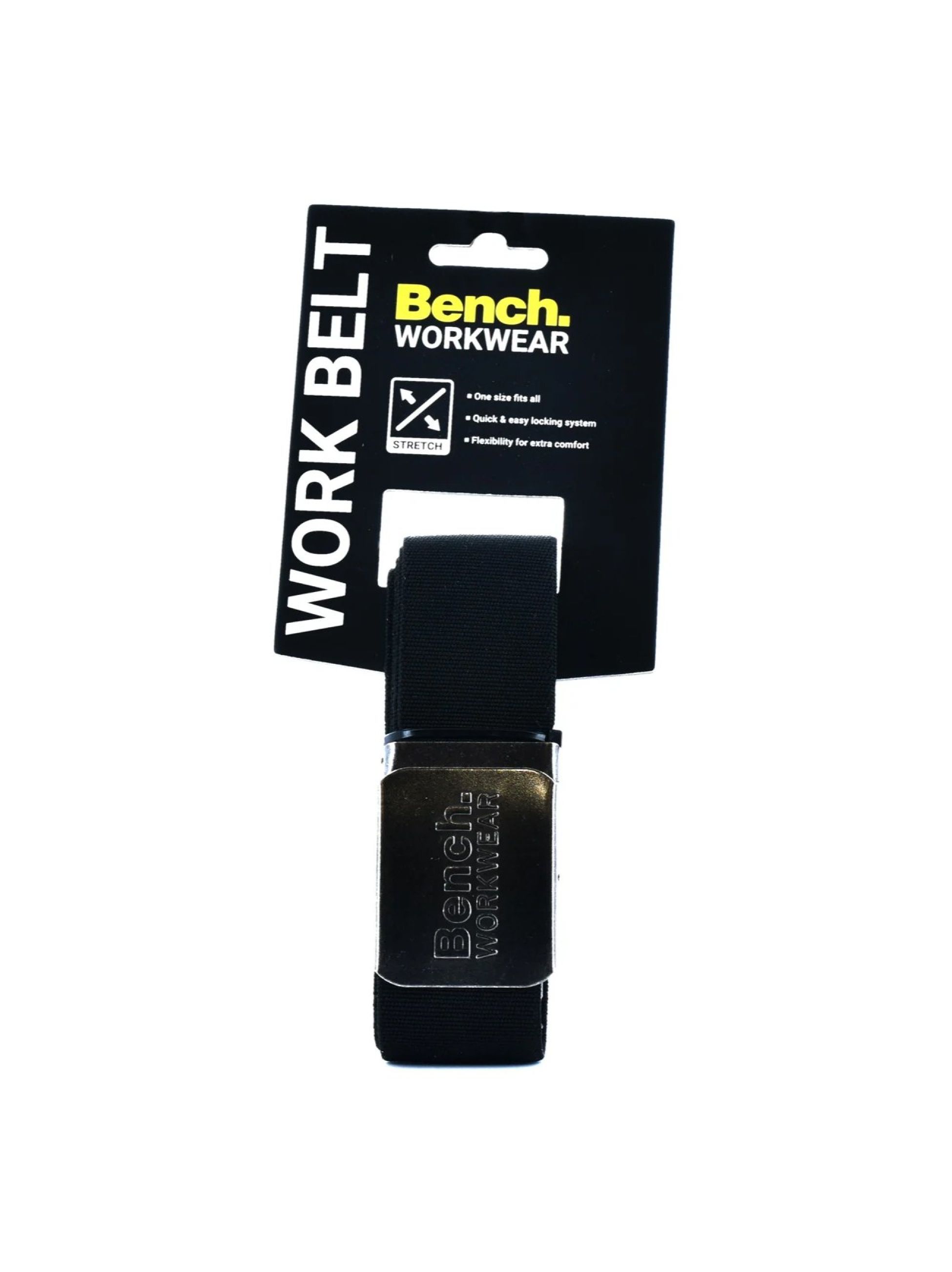 Bench Workwear Mens Black Branded Buckle Belt | Designerwear
