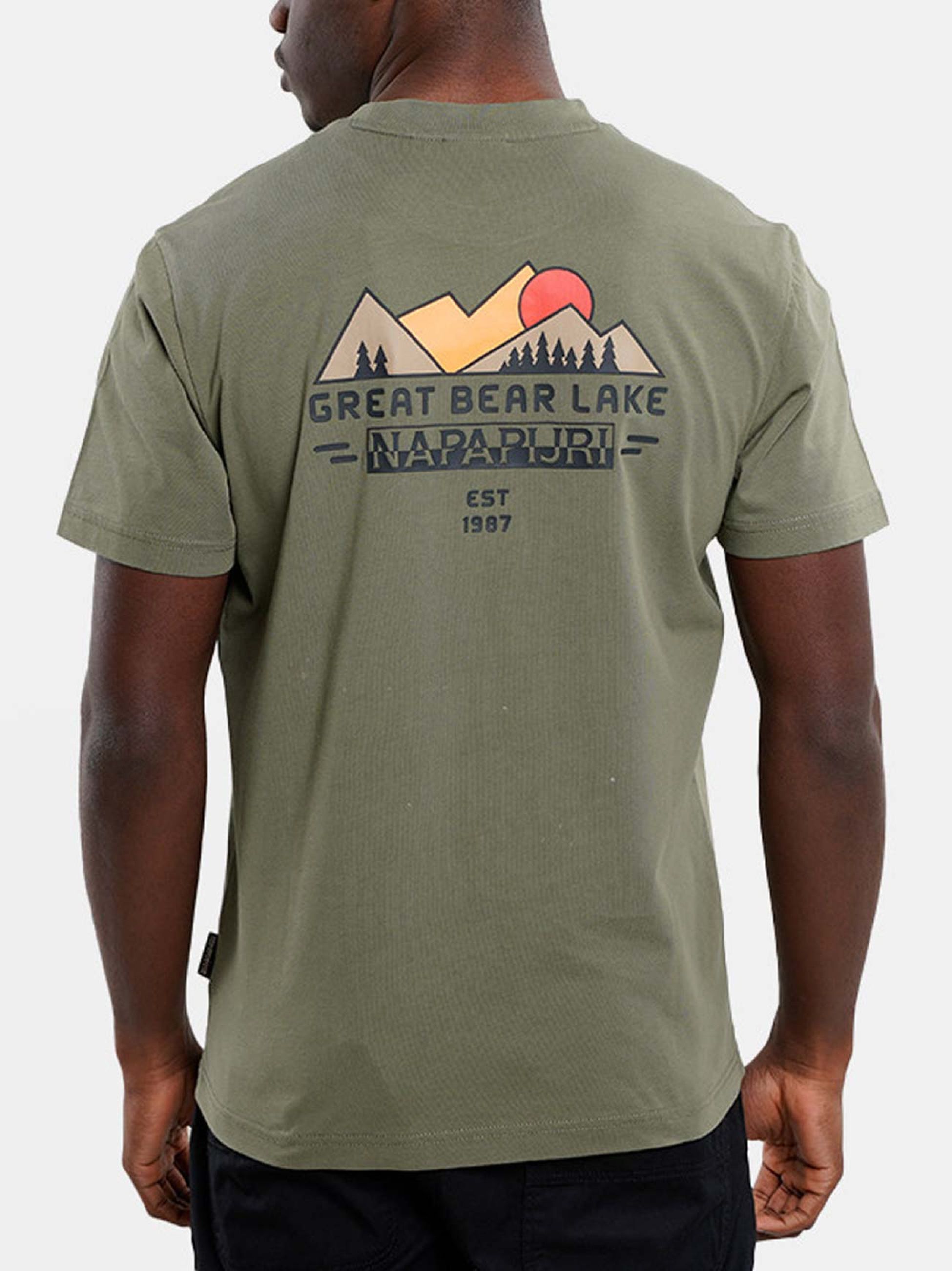 Napapijri Mens Green Lichen S-Tahi T-Shirt | Designerwear