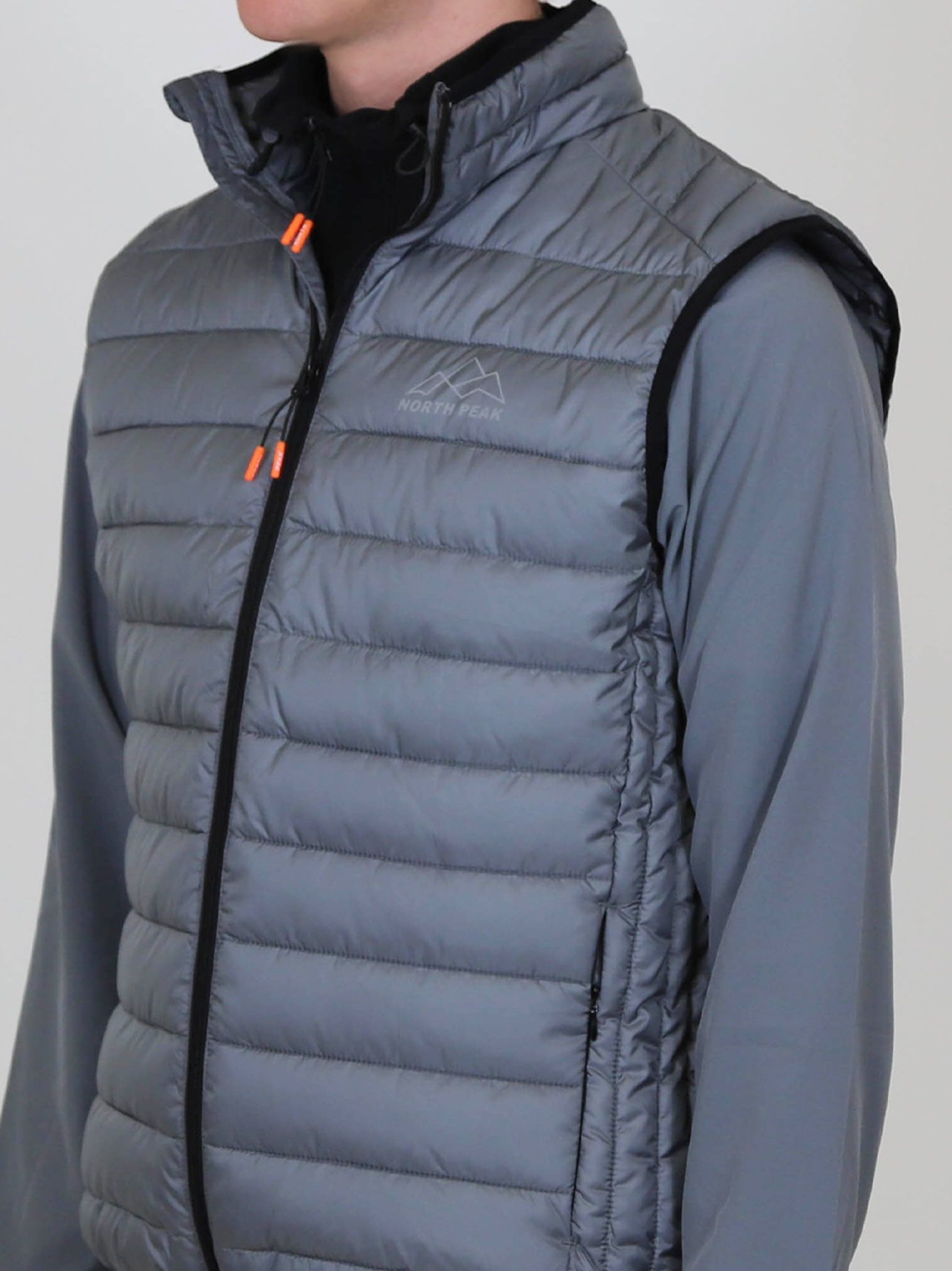 North Peak Mens Grey Trail Gilet | Designerwear