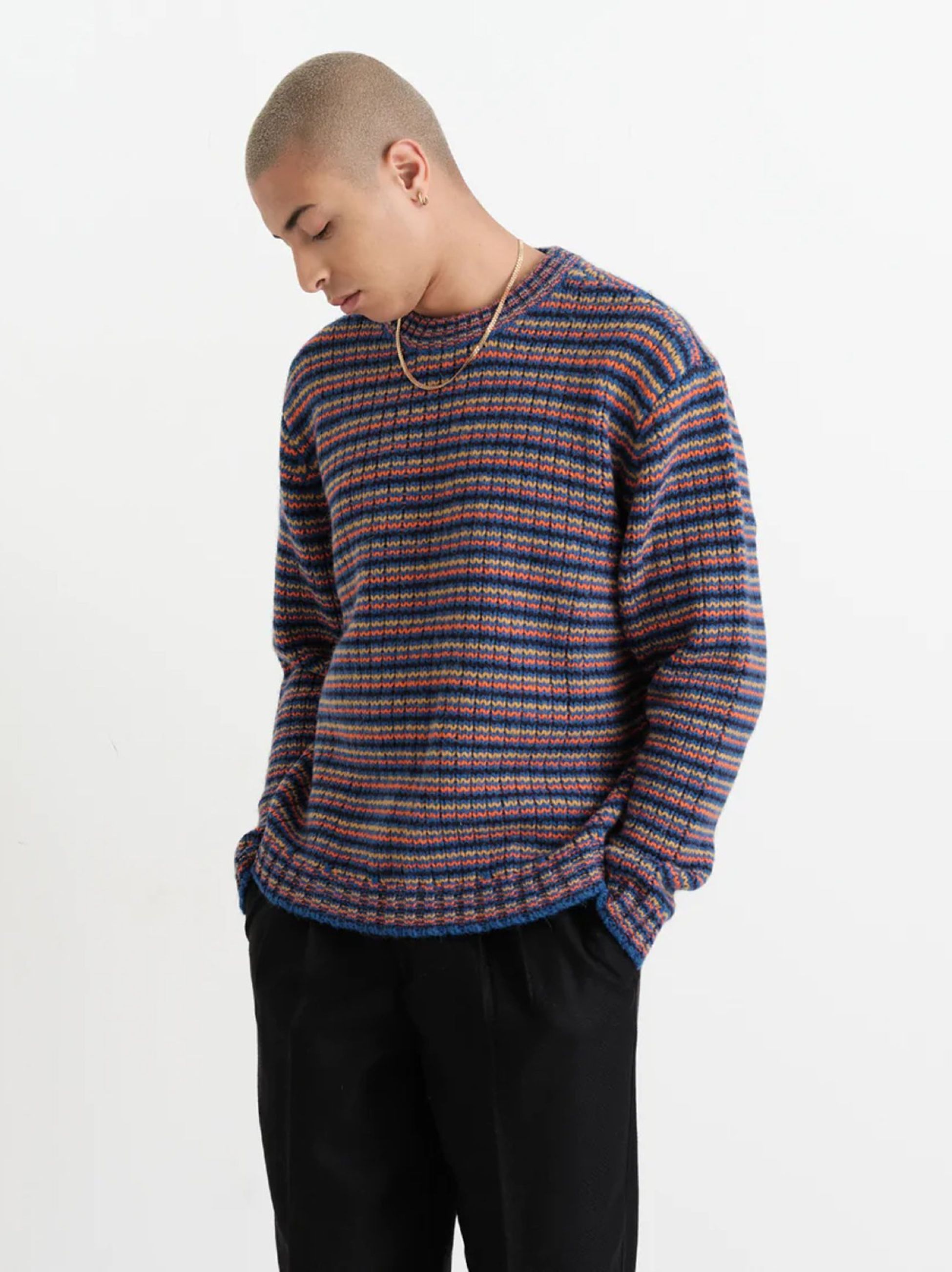 Wax London Bright Blue Arbor Zig Zag Grove Crew Sweatshirt ...