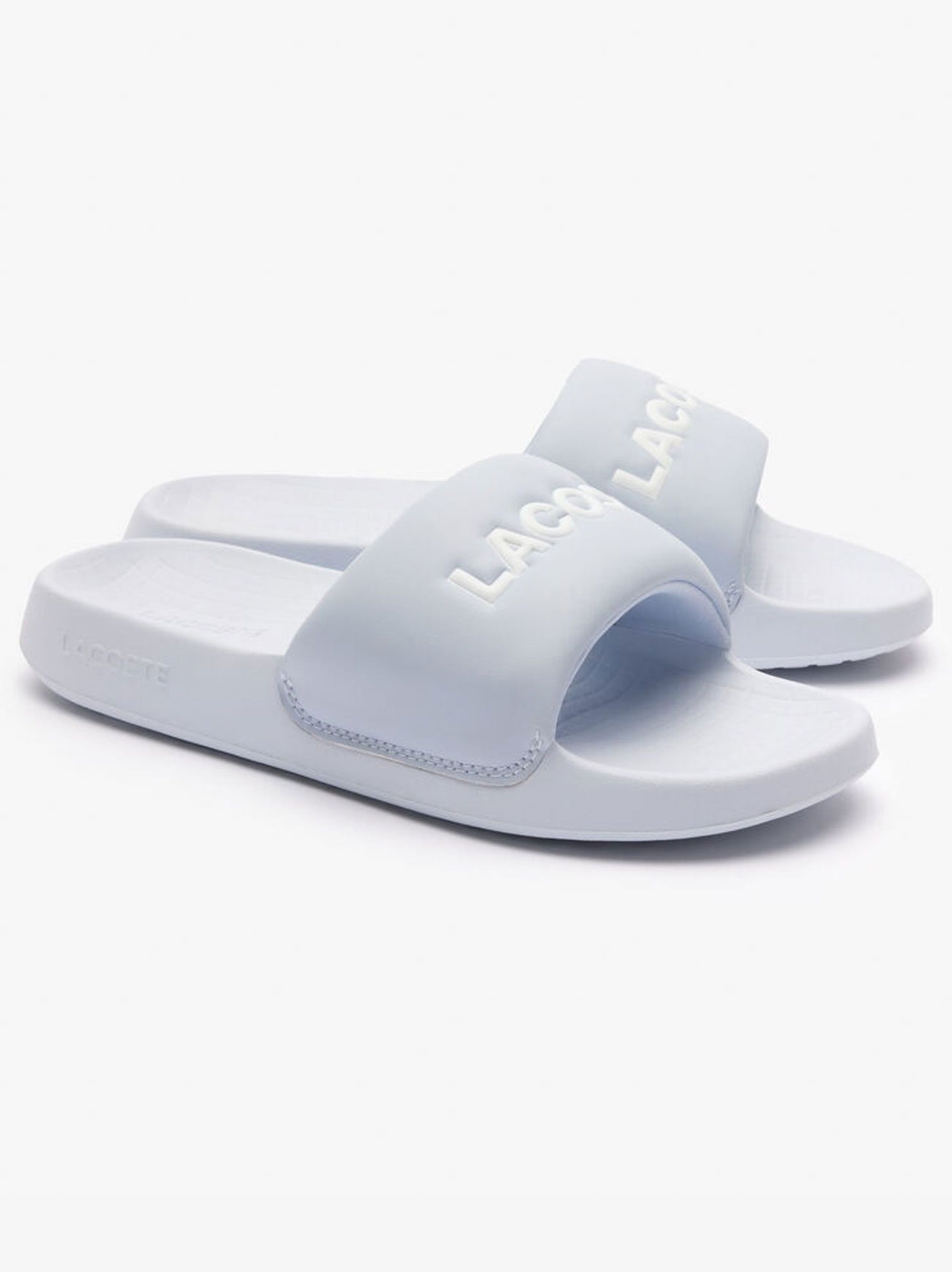 Lacoste Womens Light Blue Branded Slide | Designerwear