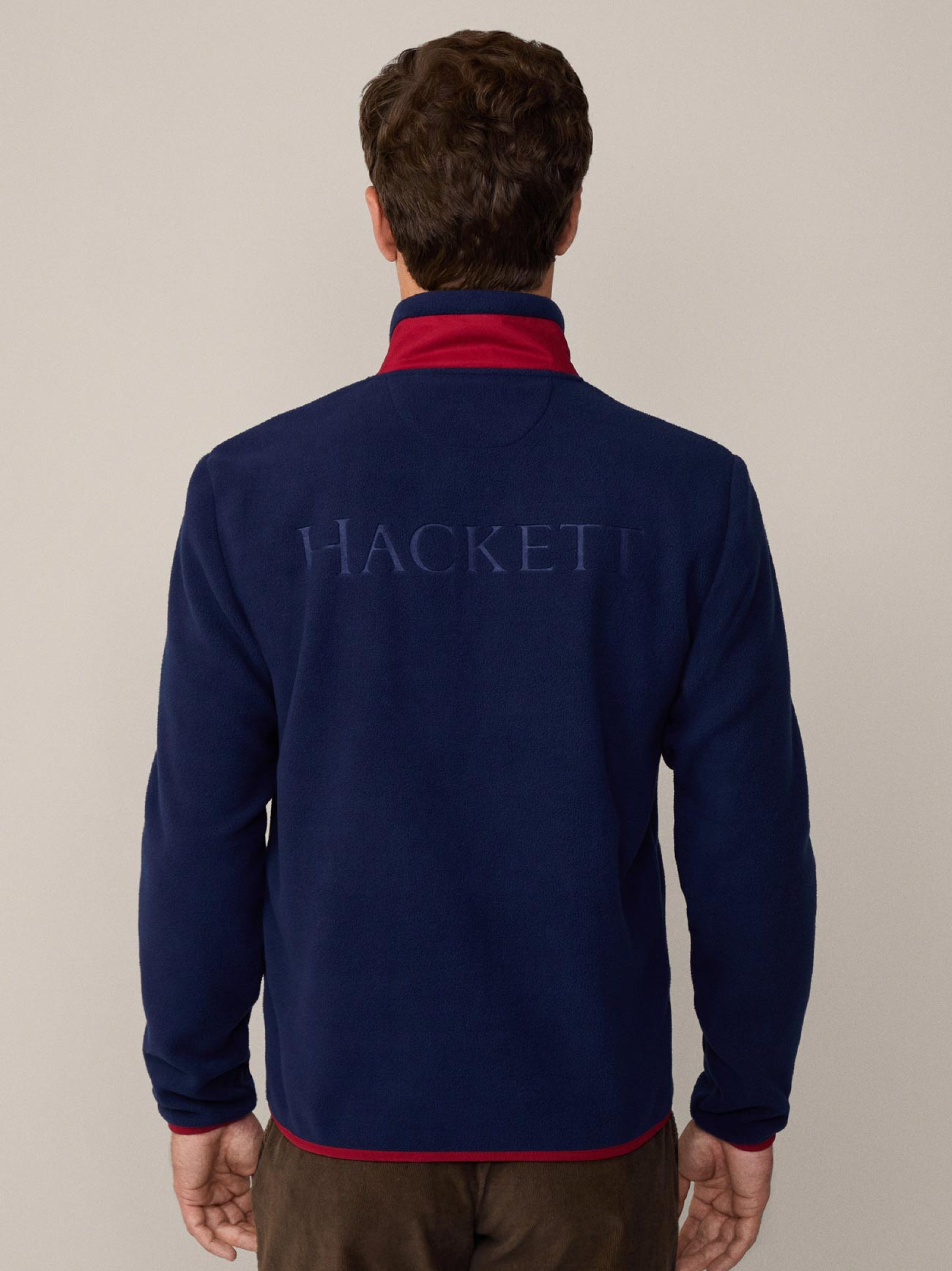 Hackett Mens Midnight Blue Heritage Number Zip Fleece | Designerwear