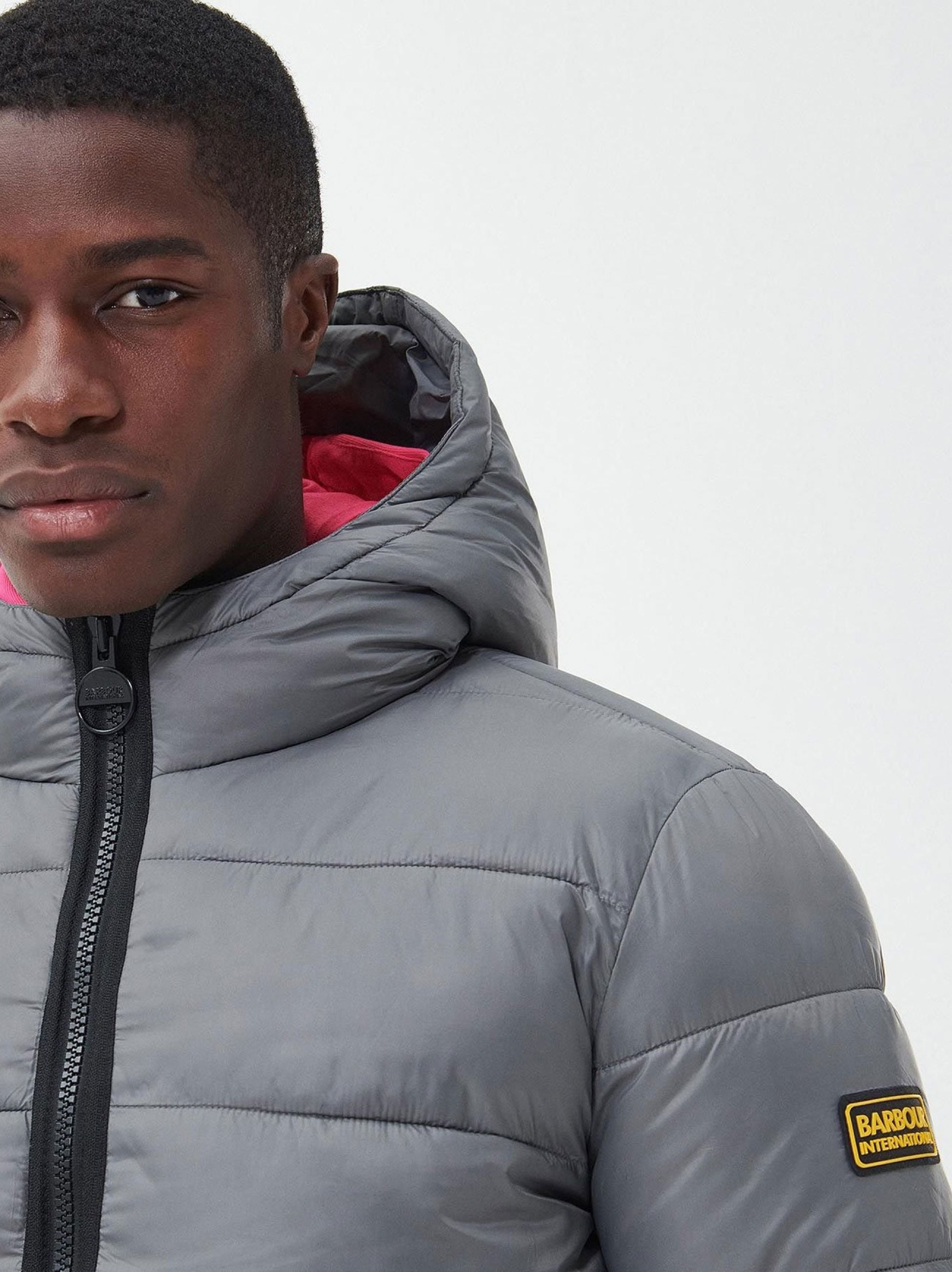 Barbour Mens Slate Grey Bobber Quilted Jacket | Designerwear