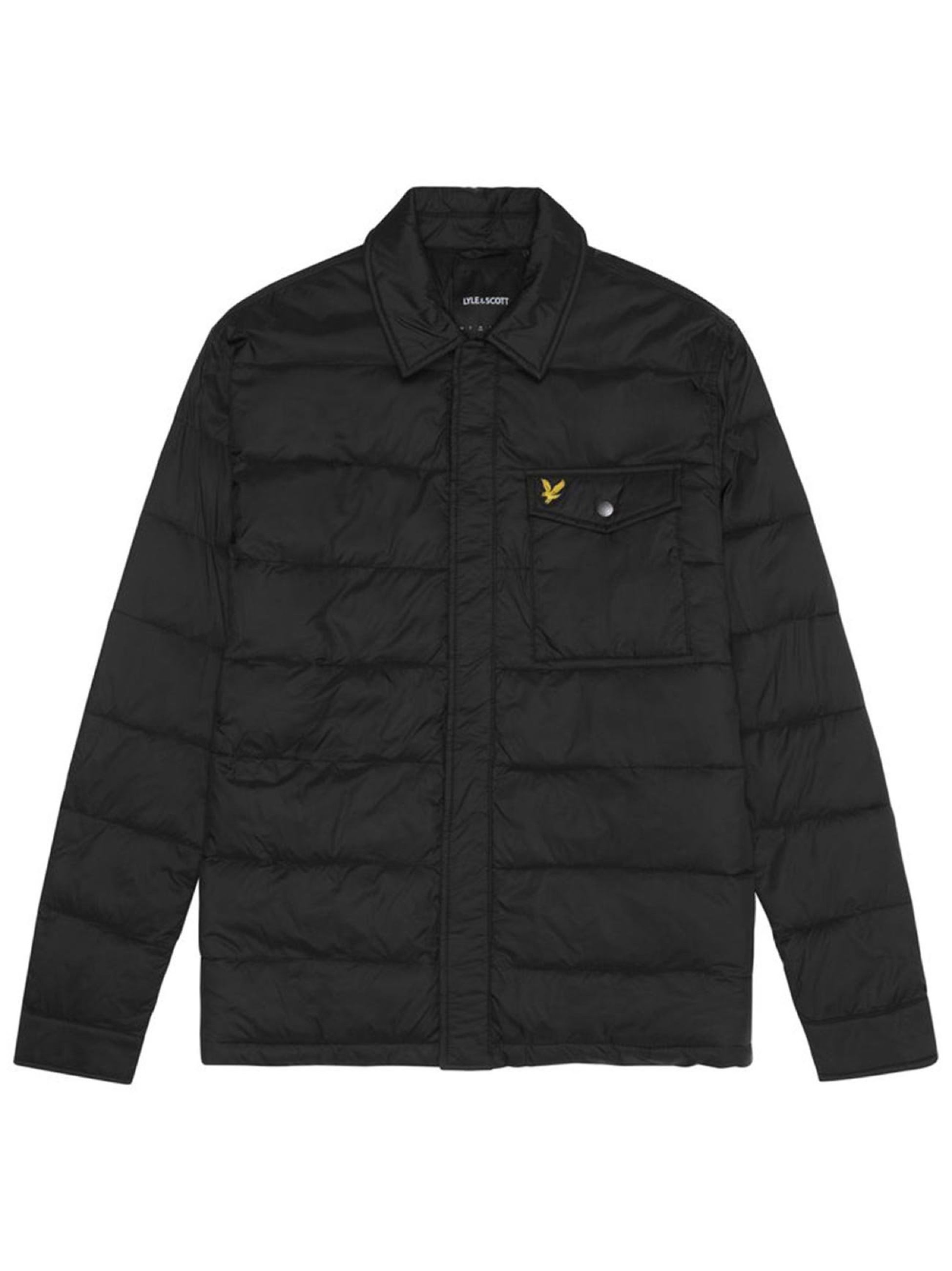Lyle and Scott Mens Jet Black Wadded Collared Jacket | Designerwear