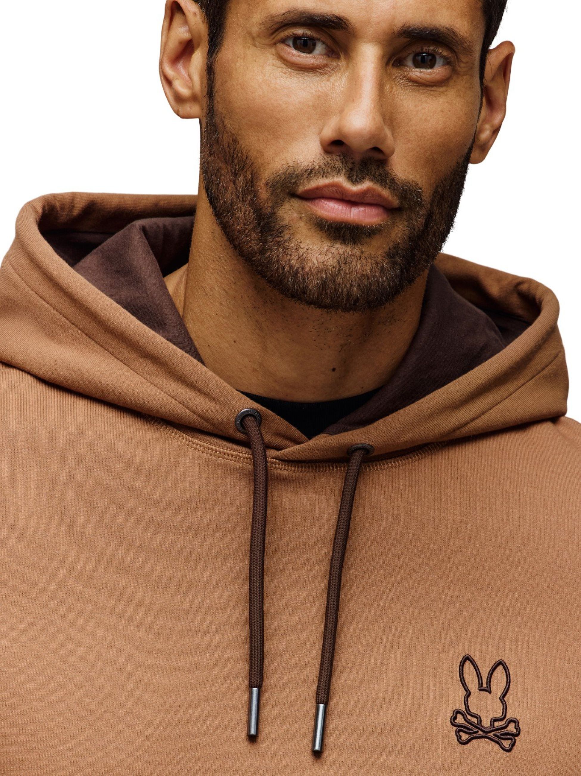 Psycho Bunny Mens Toasted Coconut James 3.0 Hoodie | Designerwear