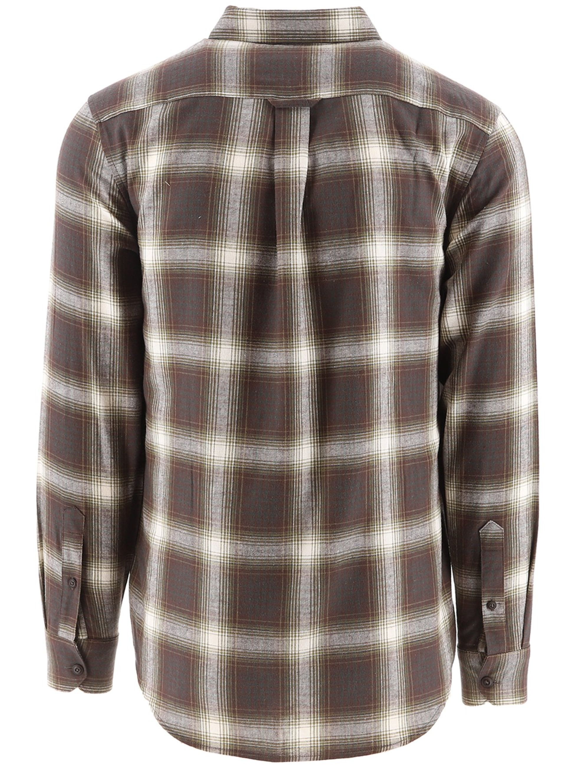 Farah Washed Black Gregory Long Sleeve Check Polo Shirt | Designerwear ...