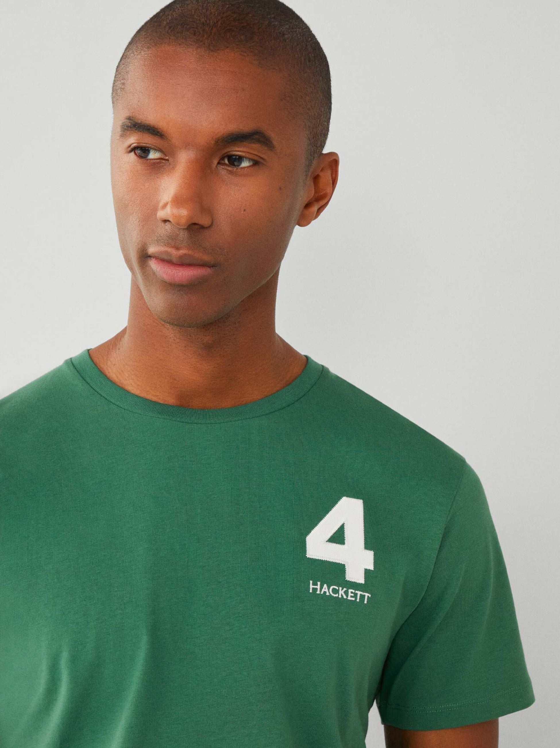 Hackett Mens Green Heritage Number T-Shirt | Designerwear