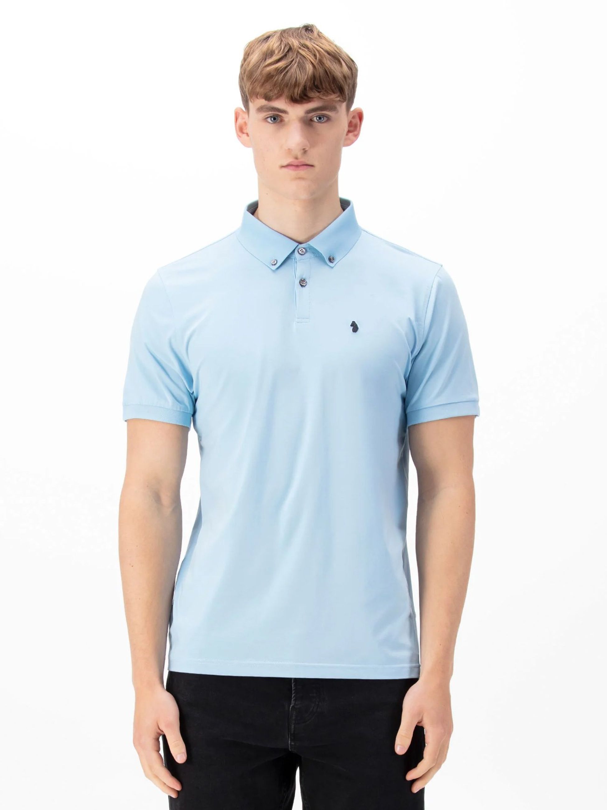 Luke 1977 Mens Sky Blue Macau Regular Fit Polo Shirt | Designerwear