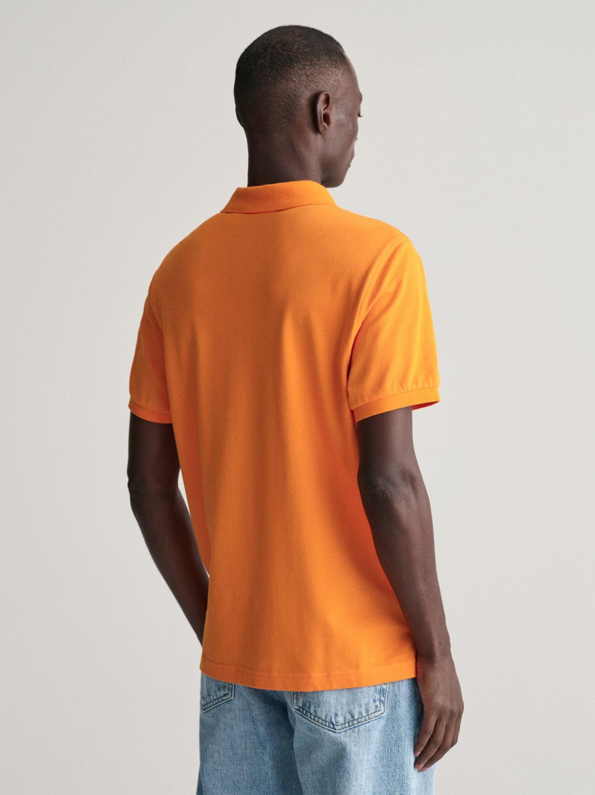 Gant Mens Sweet Orange Shield Logo Pique Polo Shirt | Designerwear