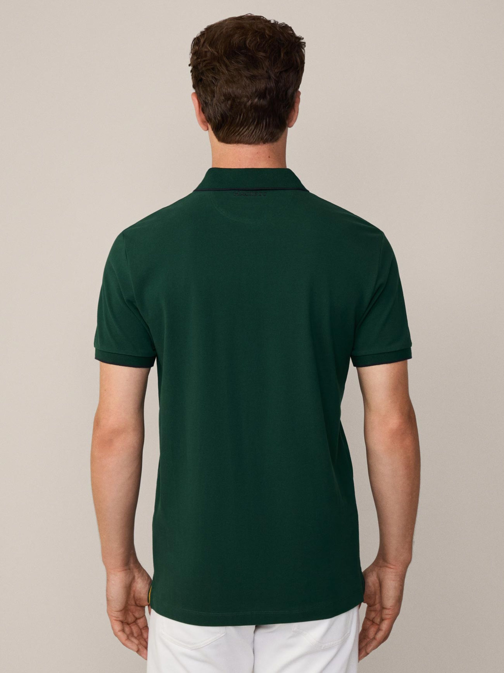 Hackett Mens Forest Night Green Heritage Number Polo Shirt | Designerwear